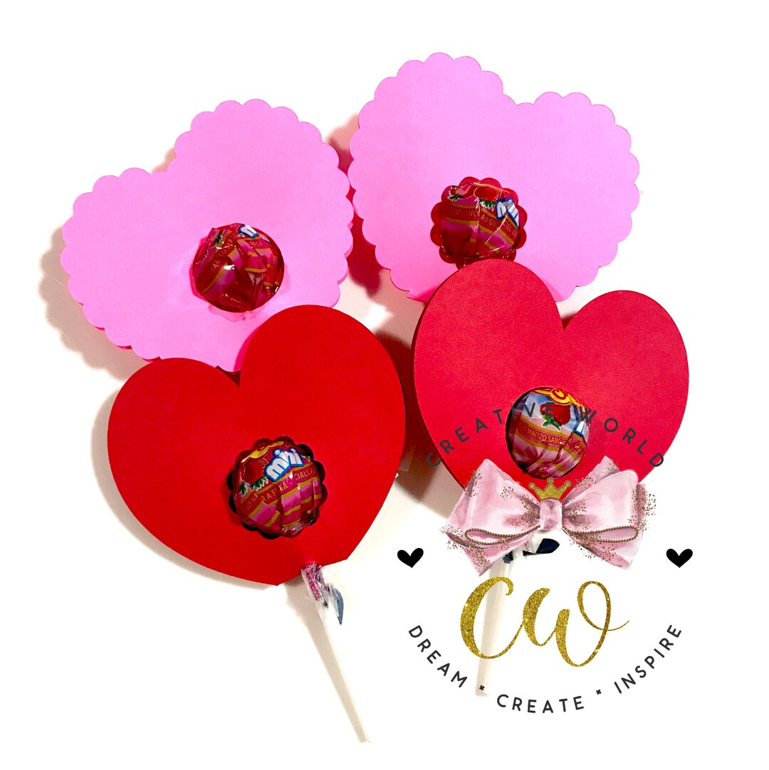 Valentine's Day Lollipop Holder Template | Valentine Heart Lollipop Svg ...