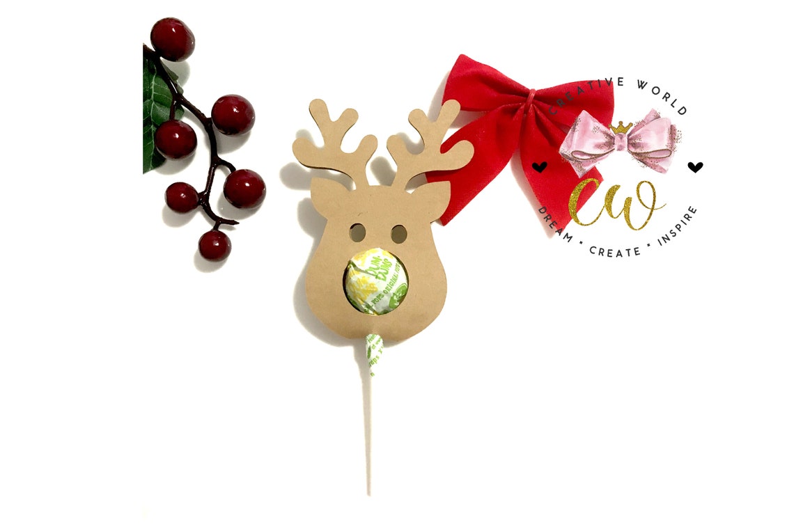 Reindeer Lollipop Holder Template Christmas Lollipop Svg | Etsy