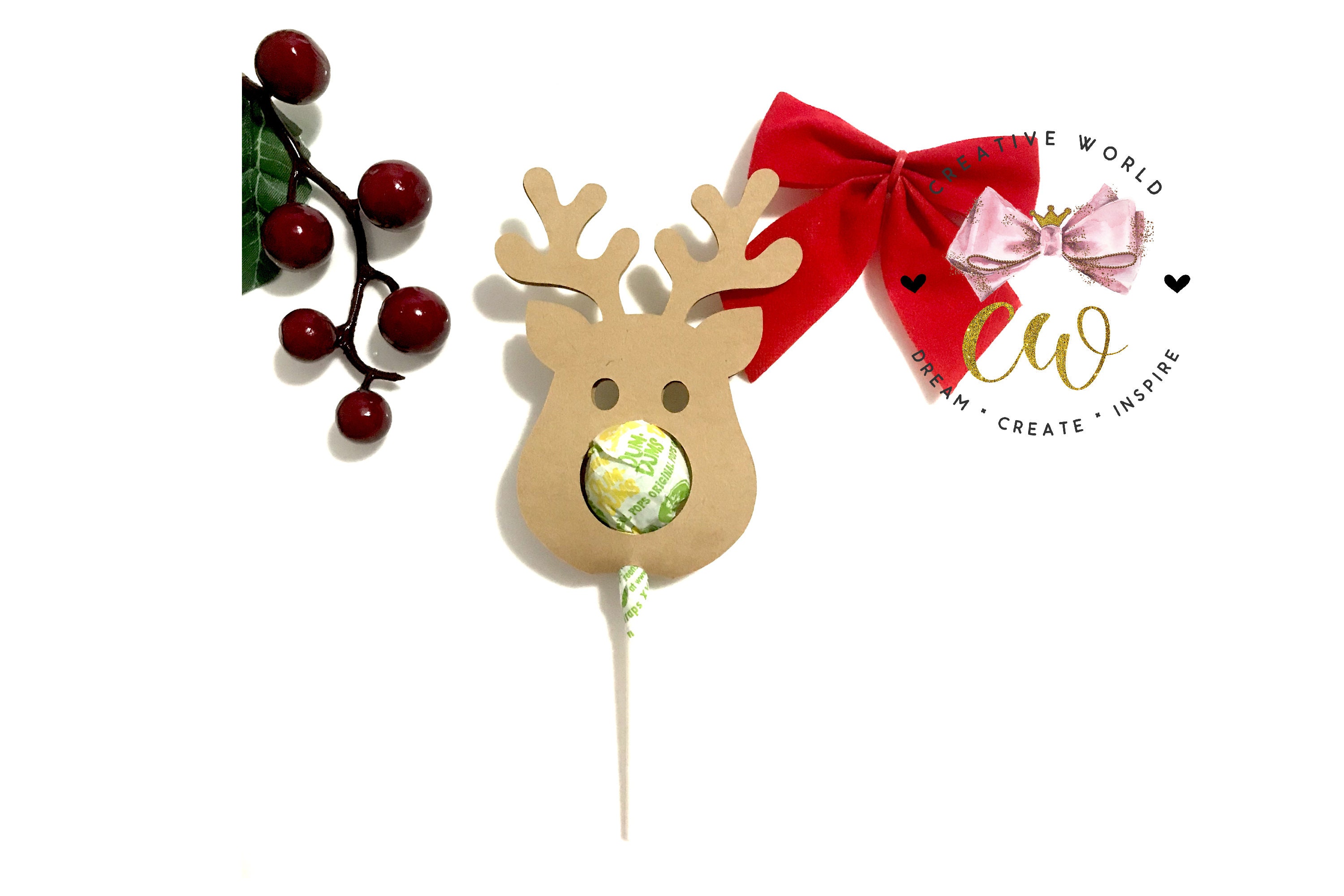  Reindeer Lollipop Holder Template Christmas Lollipop Svg Etsy Australia