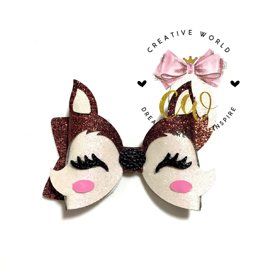 Fox Hair Bow Digital Template | Animal Hair Bow Template | Hair Bow SVG ...