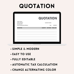 Modern Sales Quotation | Google Sheets Template | Editable & Modern ...