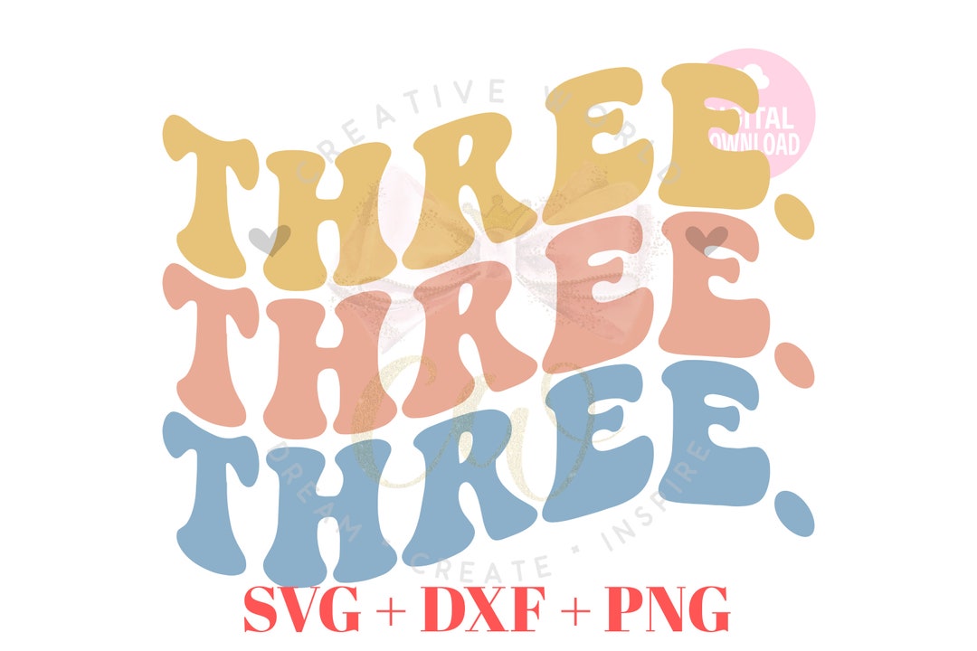 Three Birthday Svg Three Svg Wave Three Svg 3rd Birthday - Etsy
