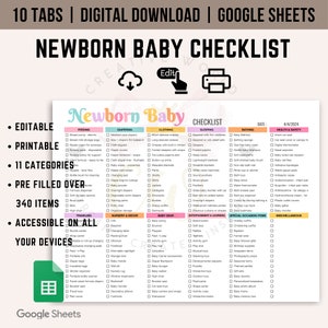 Newborn Baby Essentials Checklist Spreadsheet | Everything You Need for ...