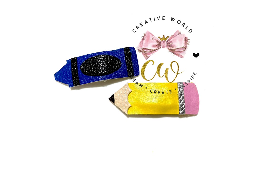 Set of 2 School Pencil Crayons Snap Clip Svg | Snap Clip Digital ...
