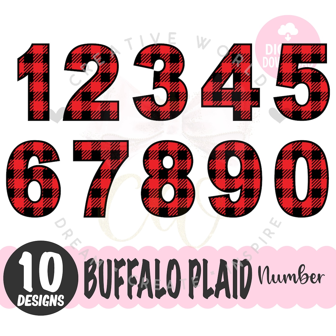 Plaid Number Svg | Buffalo Plaid Number | Plaid Svg | Plaid Number ...