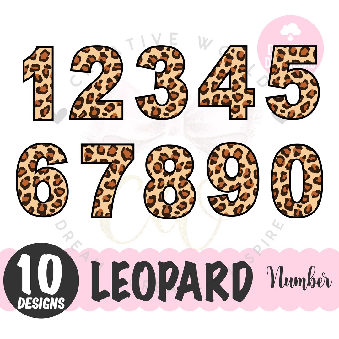 Leopard Number Svg | Leopard Number | Leopard Svg | Animal Print Number ...