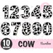 Cow Numbers 0-9 Svg | Animal Cow Number Svg | Birthday Cake Topper Svg ...