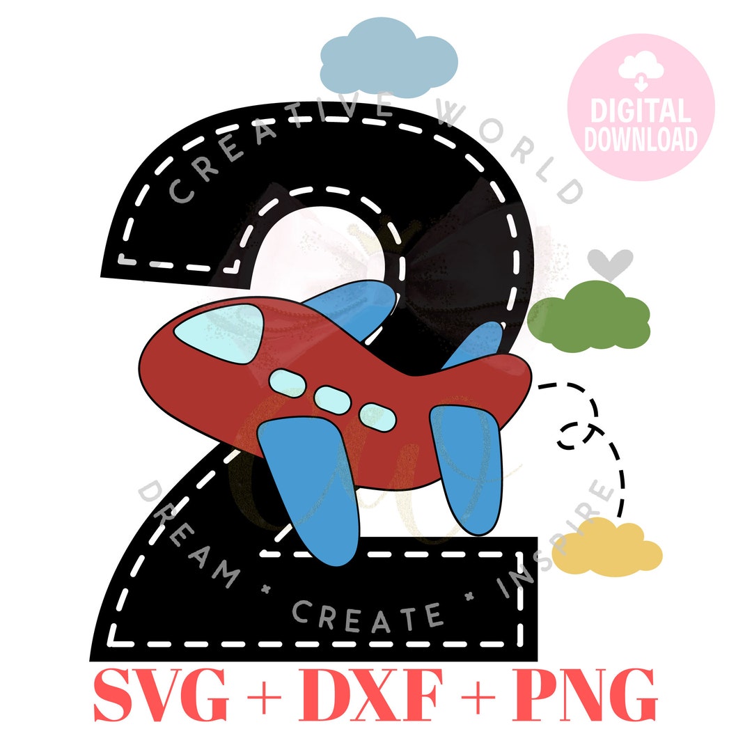 Airplane Two Birthday Svg | Airplane Two Svg | Airplane Two | 2nd ...