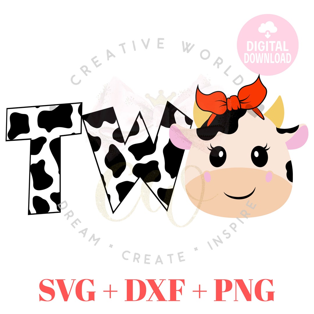 Cow Two Svg Two Svg 2nd Birthday Svg Two Sweet Birthday Svg Animal Svg ...