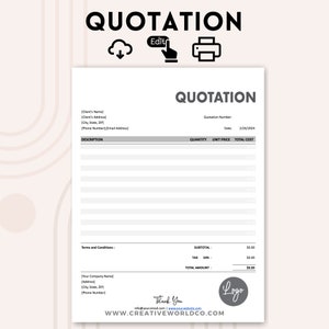 Modern Sales Quotation | Google Sheets Template | Editable & Modern ...