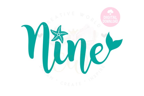 9th Birthday Mermaid SVG Mermaid SVG Mermaid Mermaid | Etsy