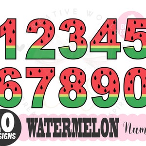 Watermelon Fruit Numbers 0-9 Svg | Watermelon Svg | Birthday Cake ...