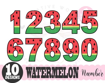 Watermelon Fruit Numbers 0-9 Svg Watermelon Svg Birthday - Etsy UK
