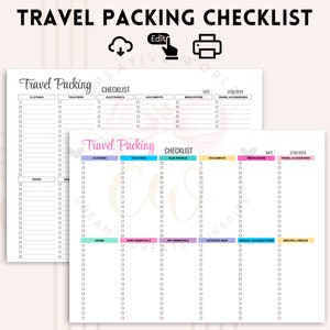 Comprehensive Travel Packing Checklist Spreadsheet | Google Sheets ...