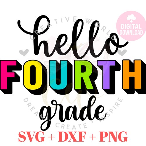 Fourth Grade Svg Back to School Svg First Day of Fourth - Etsy