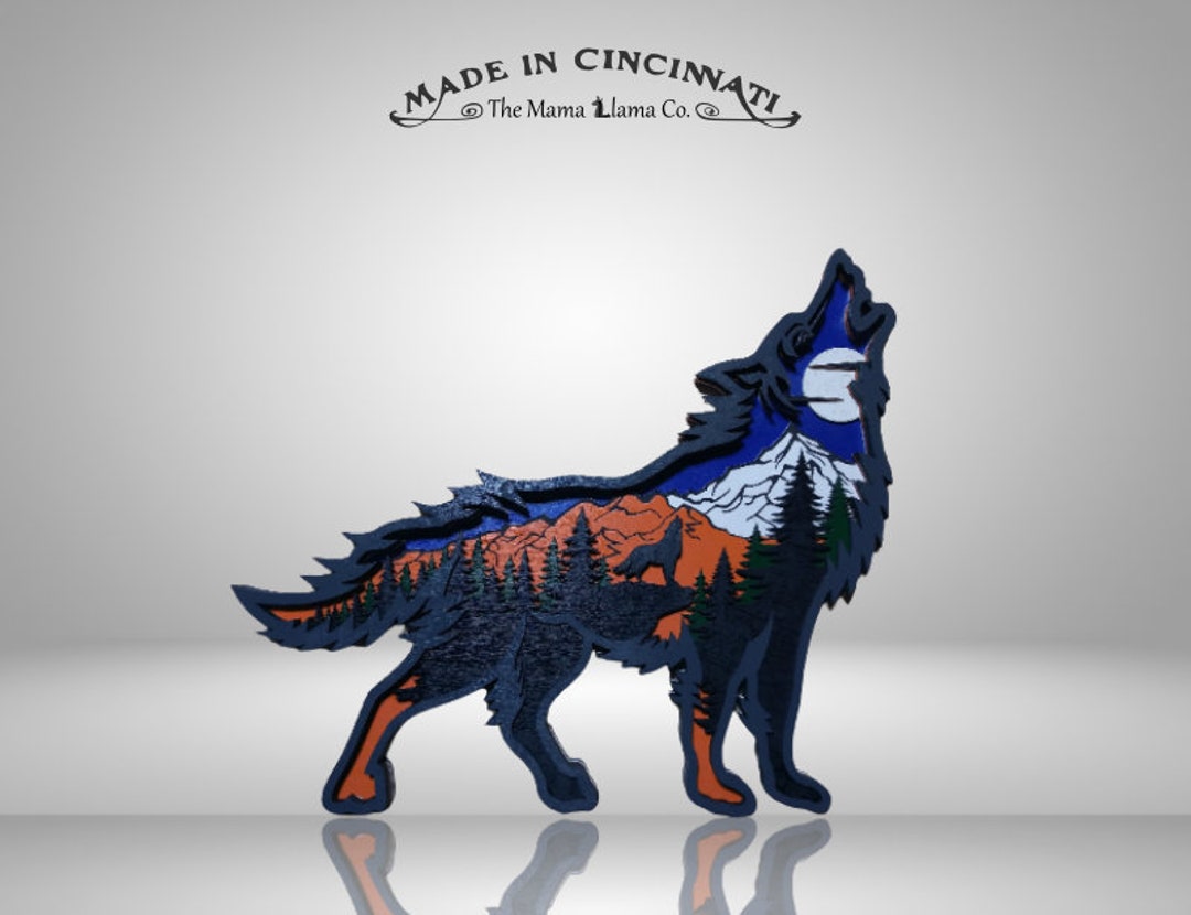 Make a Statement With Our Large Six-layer Hand-painted Wooden Howling ...