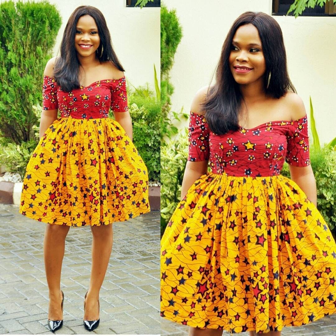 African Print Midi Dressshort Ankara Dressafrican Clothing Etsy