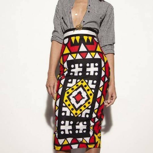 African Print Midi Dressshort Ankara Dressafrican Clothing Etsy