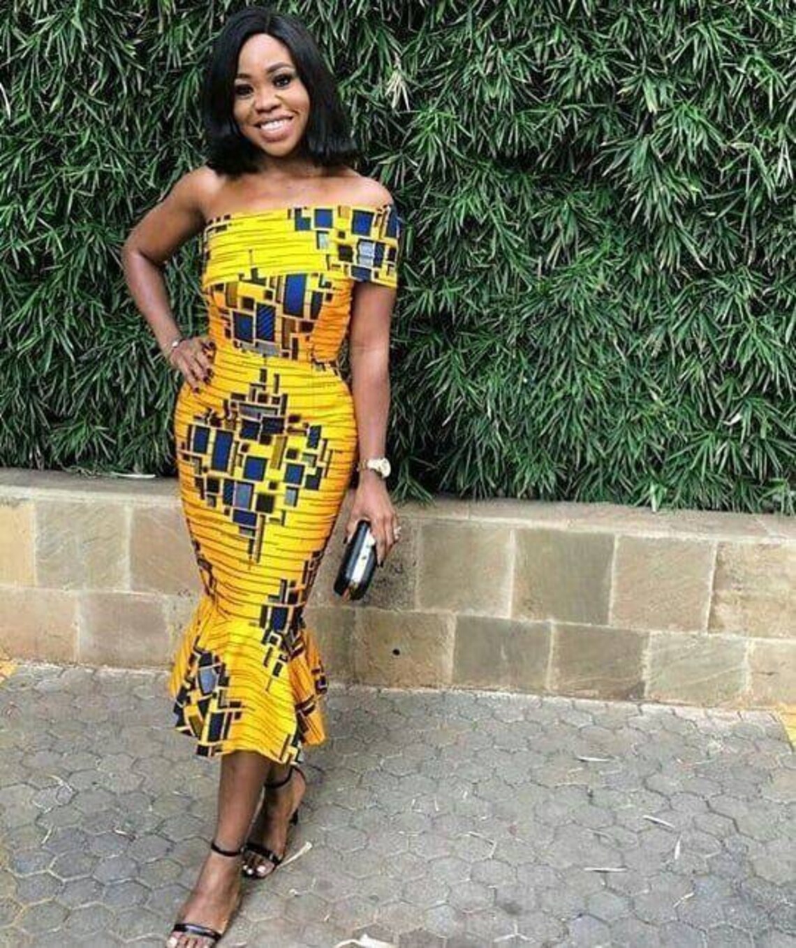 African Print Midi Dressshort Ankara Dressafrican Clothing Etsy