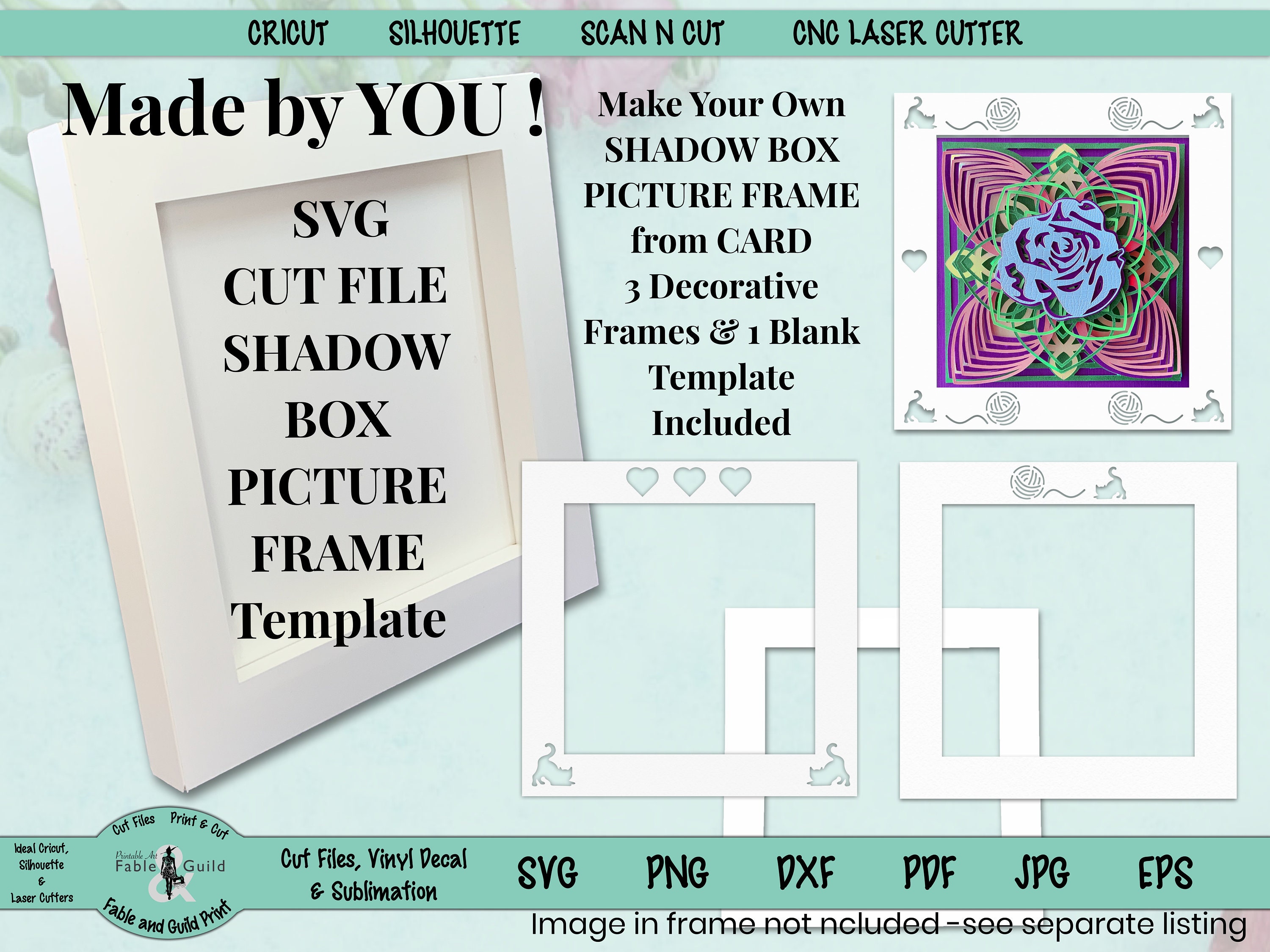 Paper svg eps dxf pdf Gin box template square box template silhouette ...