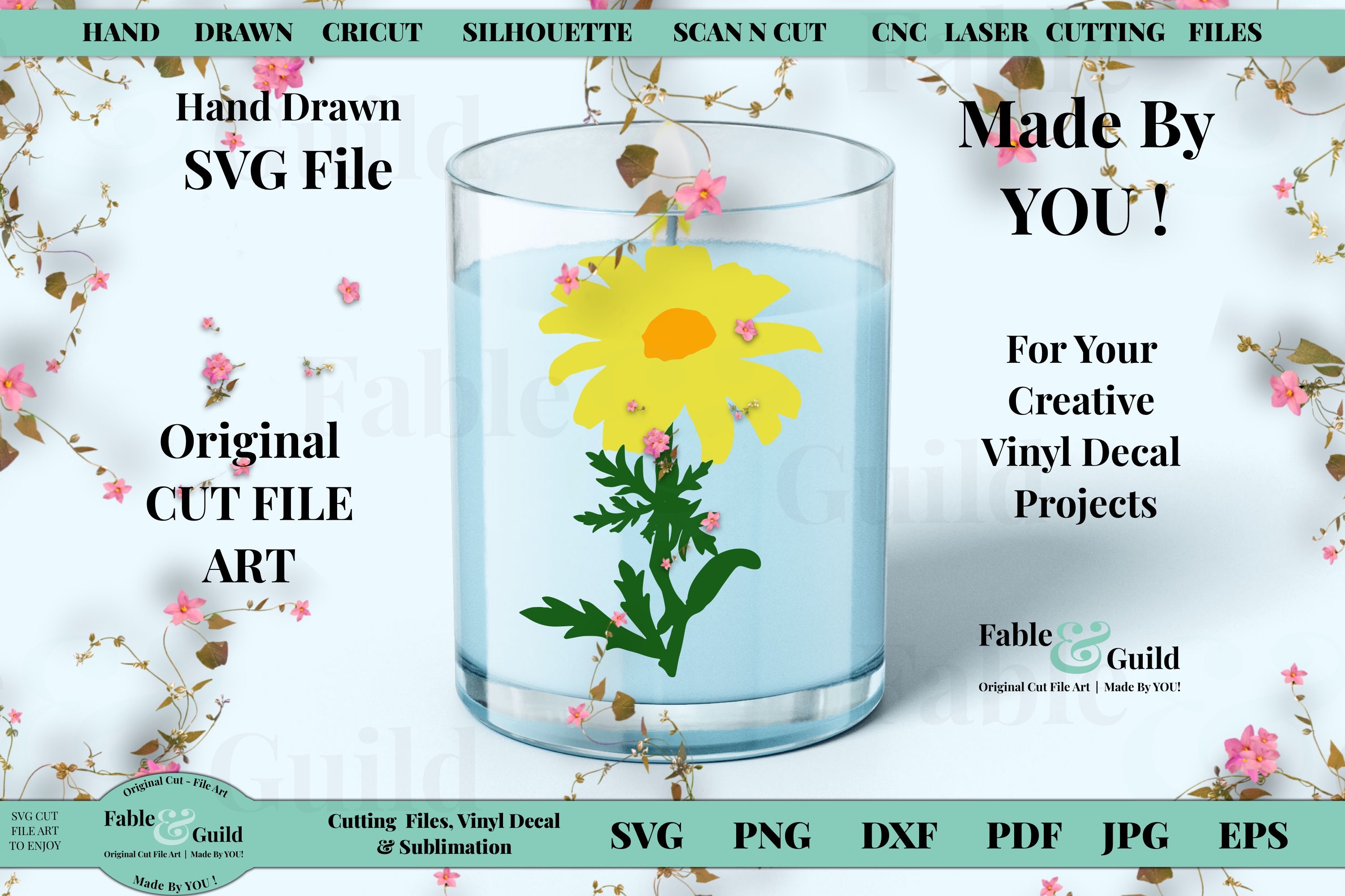 Sunshine Sips SVG Daisy Flower SVG Cricut Svg File Botanic - Etsy