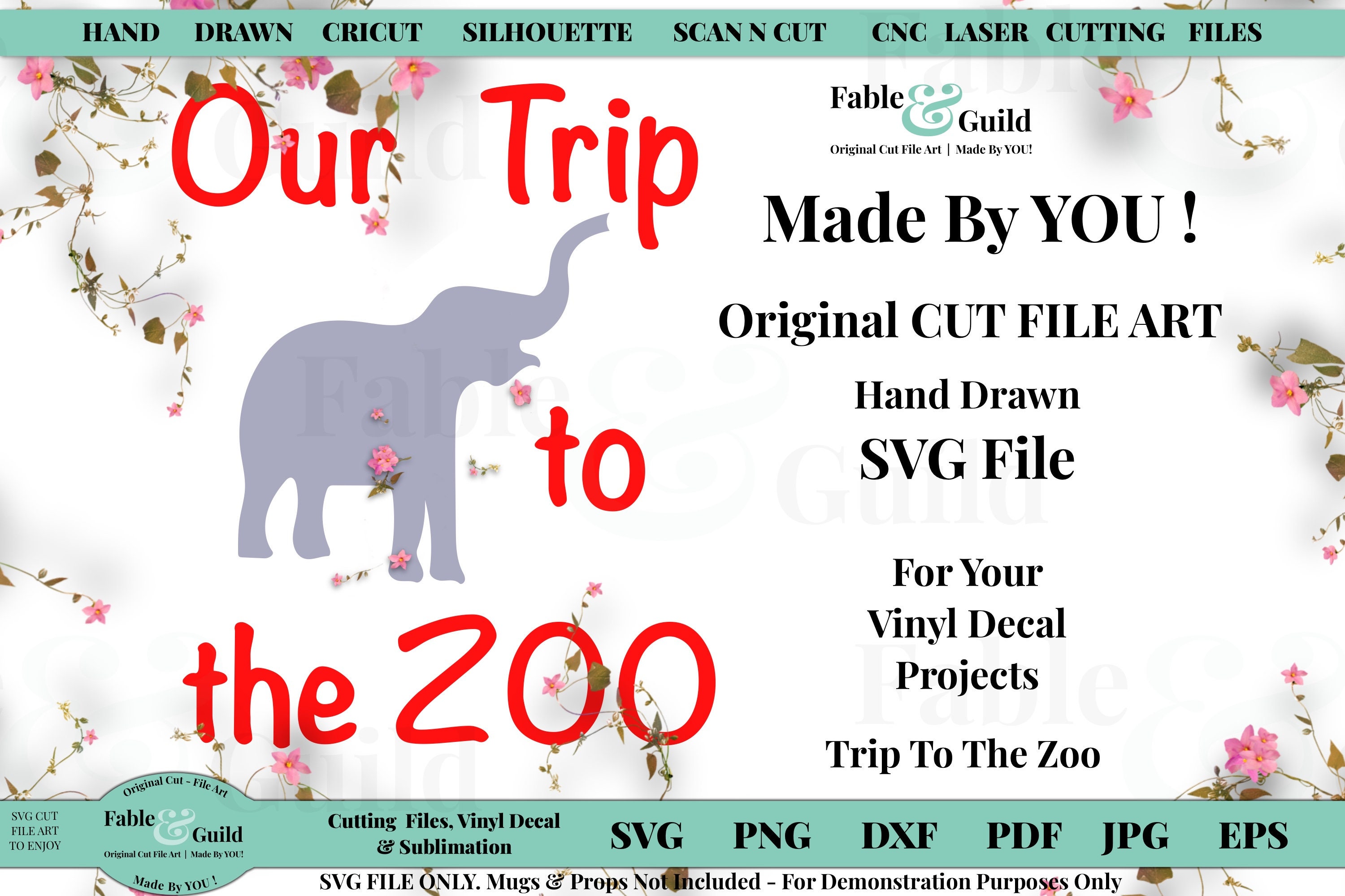 Trip to Zoo SVG Baby Elephant Svg Zoo Animal Svg Nursery - Etsy Canada