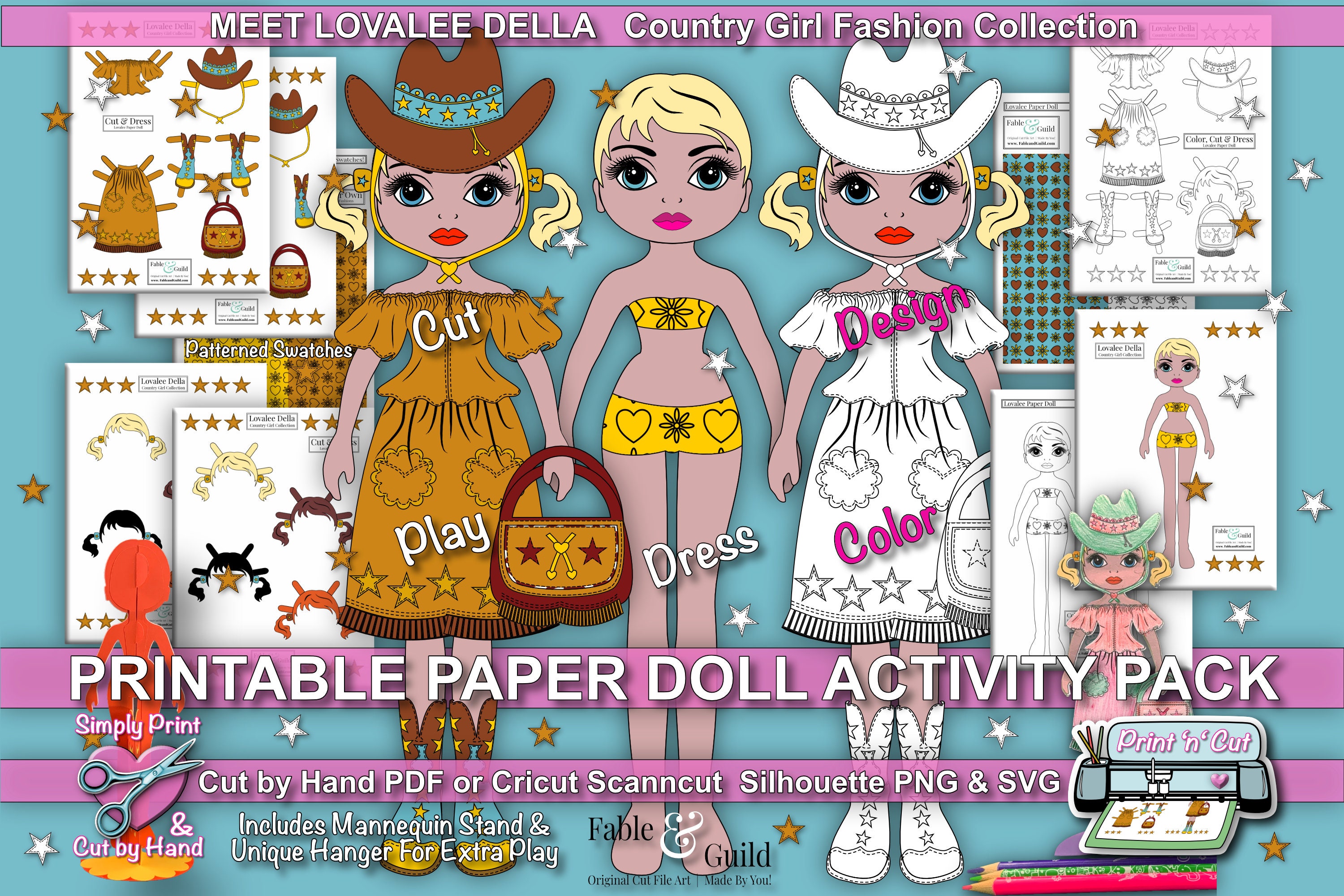 Printable Paper Doll Downloadable Kids Activity Cut Out Paper - Etsy