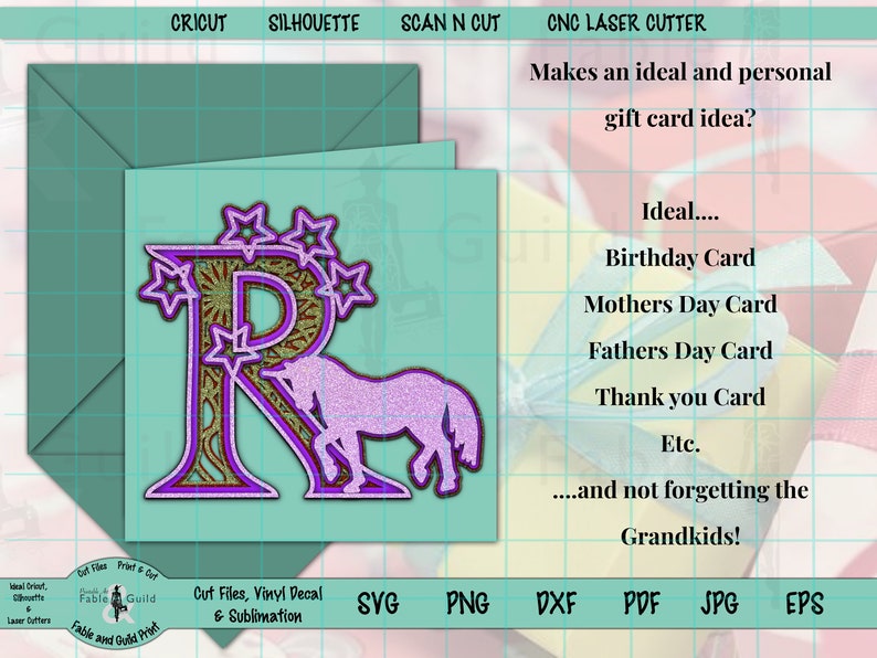 Unicorn SVG Alphabet Letter R Cut Files for Cricut ScanNCut - Etsy México