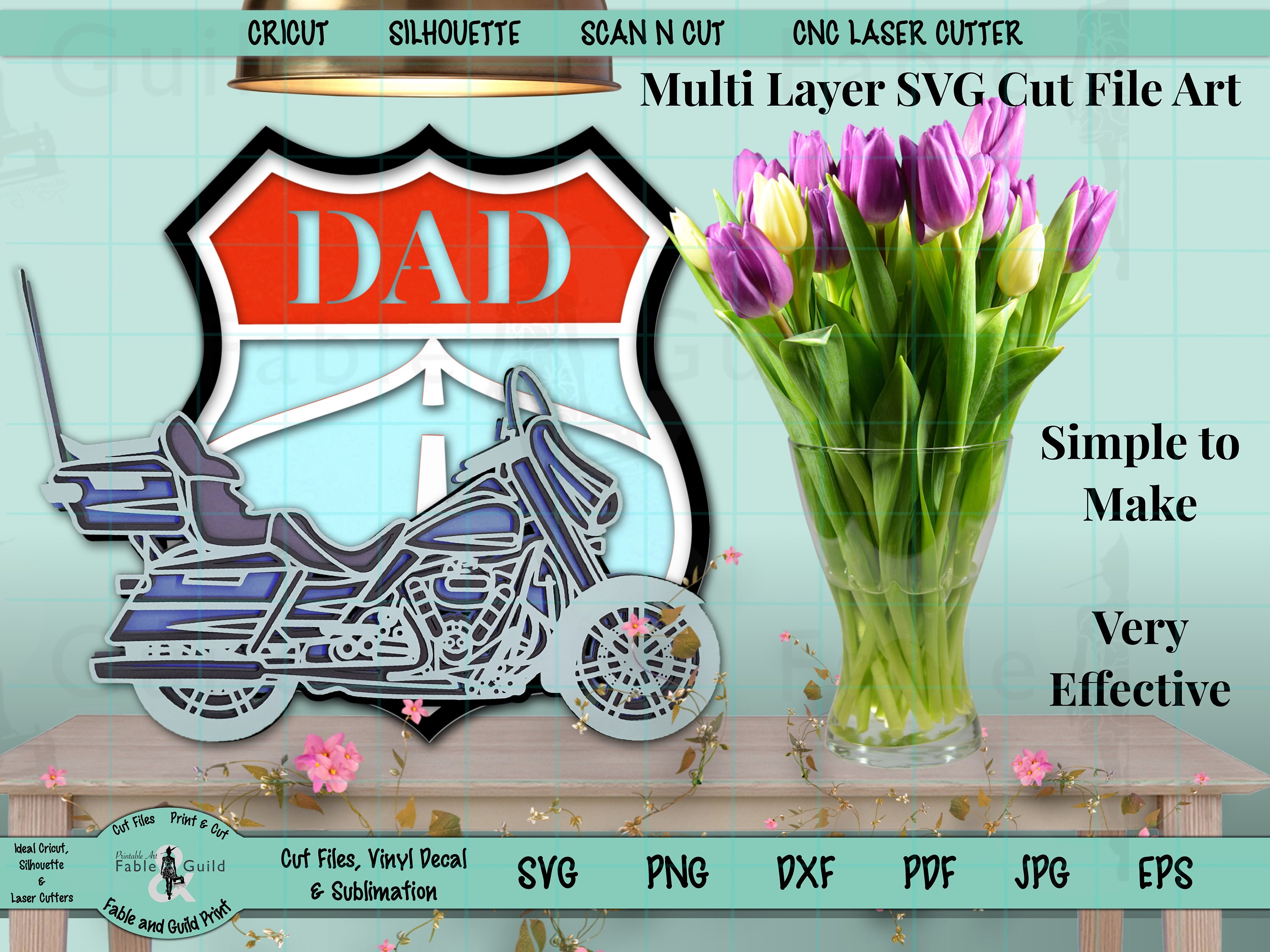 3D layered Harley SVG Motorcycle SVG 3D Multi layered SVG - Etsy México