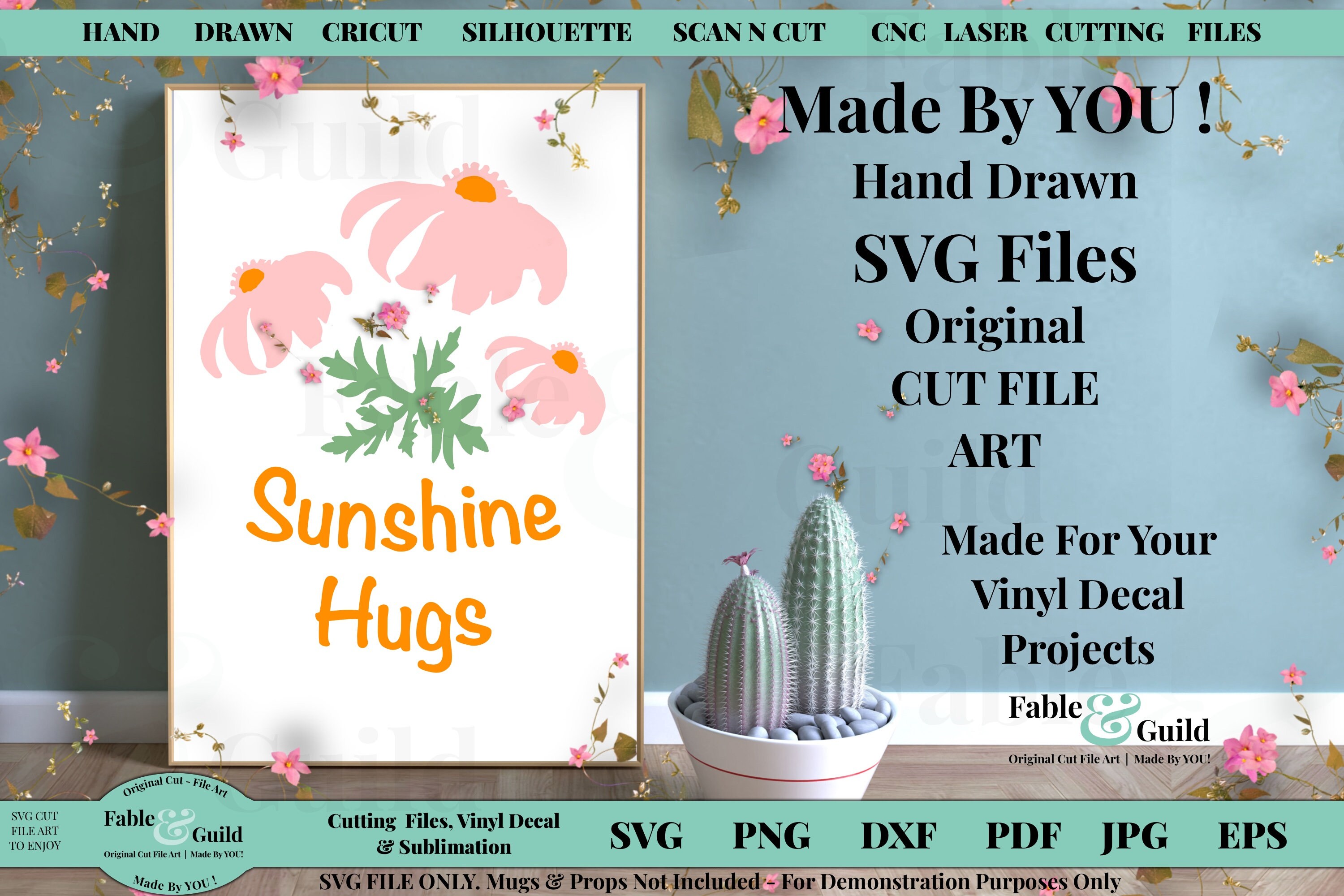 Sunshine Hugs SVG Daisy Flower SVG Cricut Svg File Botanic - Etsy