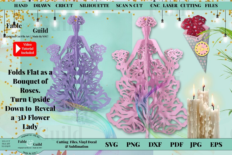 3D Rose SVG Flower Template Paper Flower Svg Gift Roses - Etsy