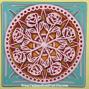 3D Multi Layer Mandala SVG , Cricut Cut File, Silhouette Zentangle Rose ...