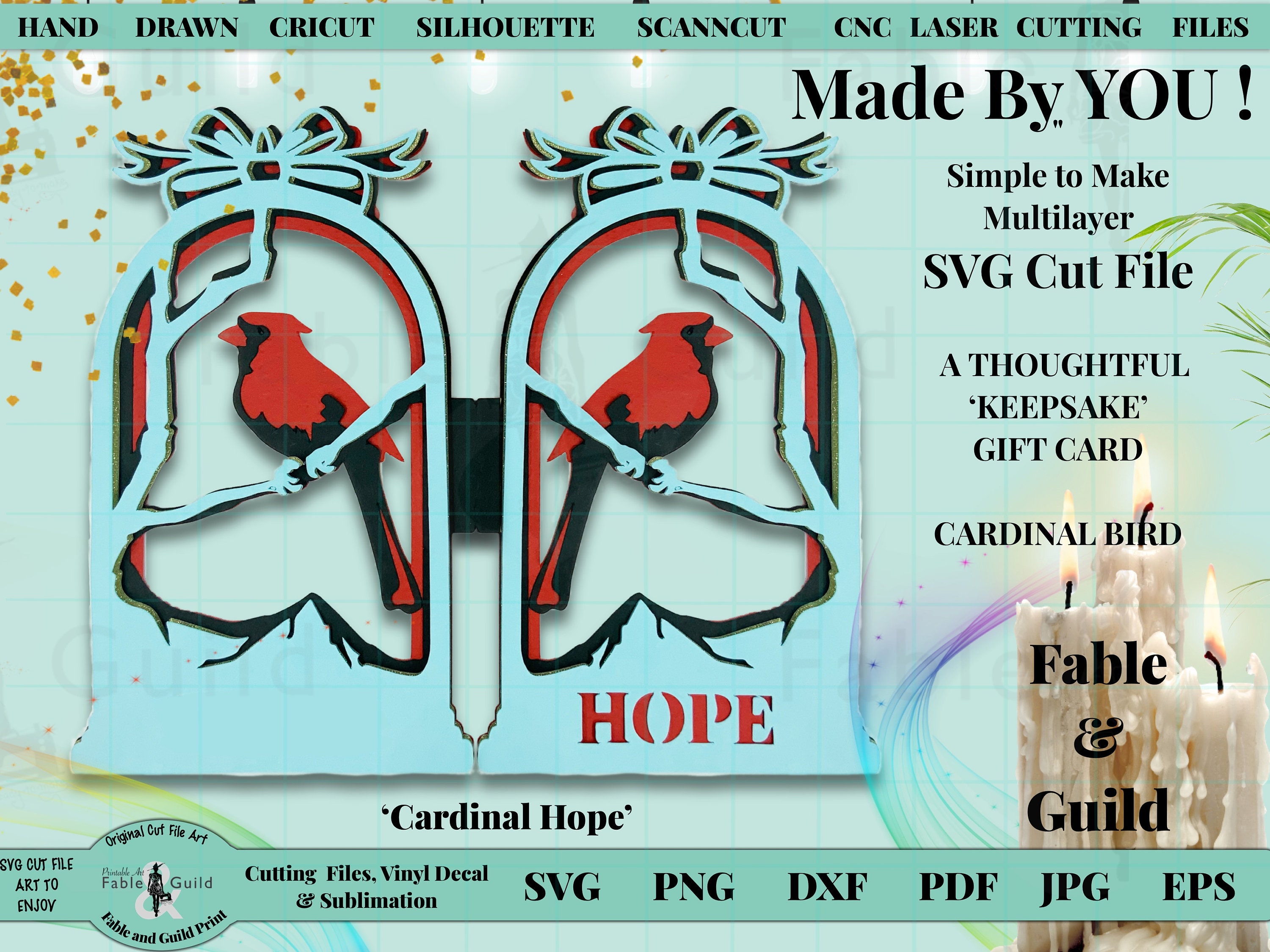 Red Cardinal in Loving Memory Svg Files for Cricut Cardinal - Etsy ...