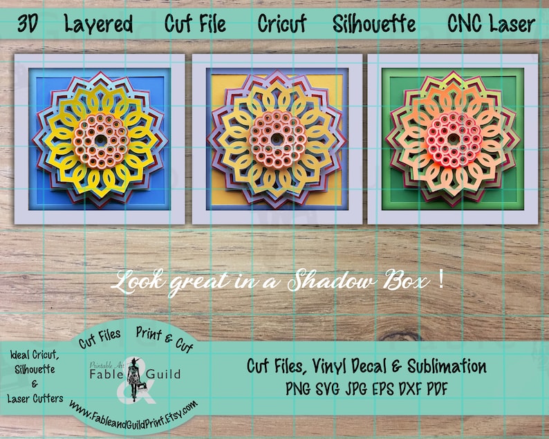 3D Layered Mandala Cricut SVG Cut File Cricut Flower | Etsy
