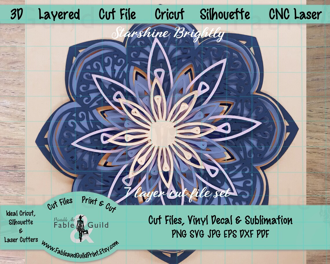 3D Layered Mandala Cricut SVG Cut File Cricut Floral | Etsy