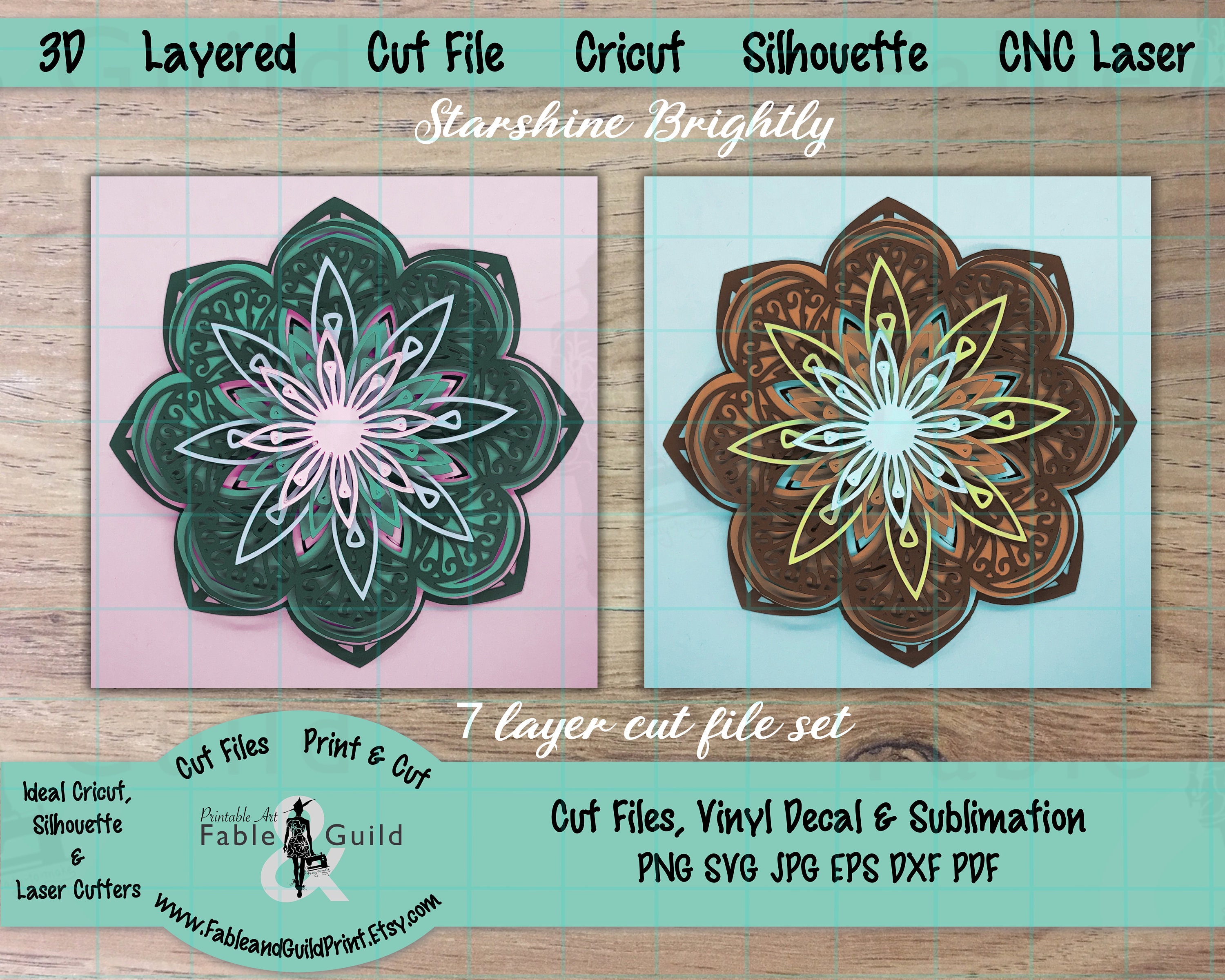 3D Layered Mandala Cricut SVG Cut File Cricut Floral - Etsy UK