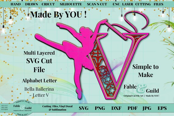 3d Layered Ballet Dancer Alphabet Letter Svg Cut File Ballet - Etsy