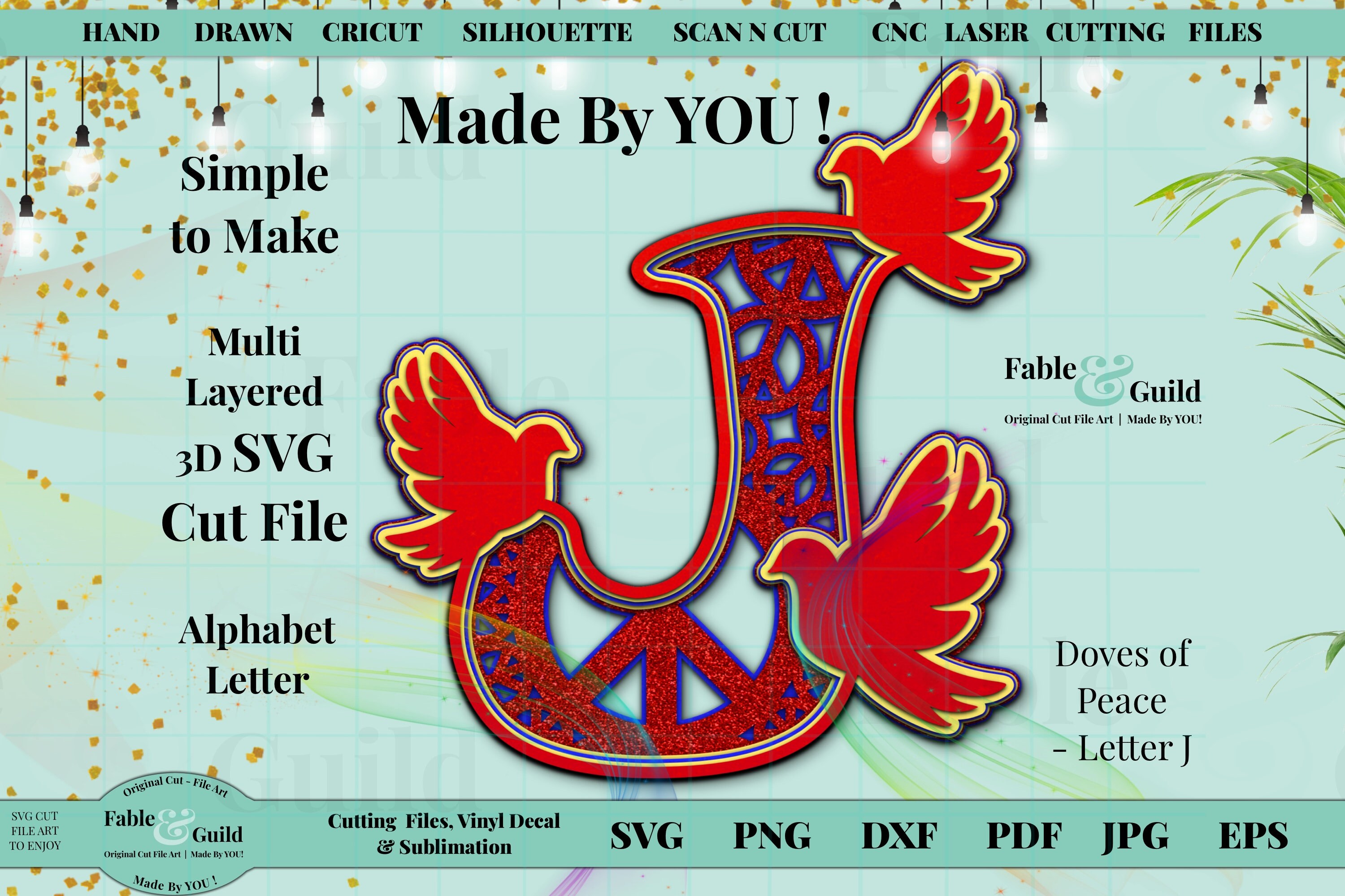 Red Alphabet Letter J Template