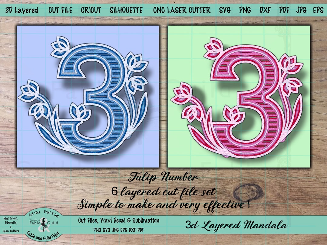 Number 3 SVG Cut File for Cricut, Home Decor Wall Art Svg Designs ...