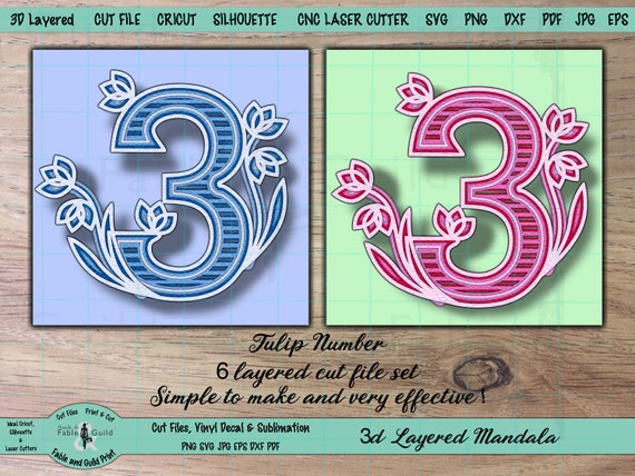 Number 3 SVG Cut File for Cricut Home Decor Wall Art Svg | Etsy