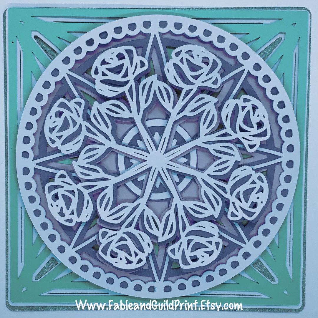 3D Multi Layer Mandala SVG , Cricut Cut File, Silhouette Zentangle Rose ...