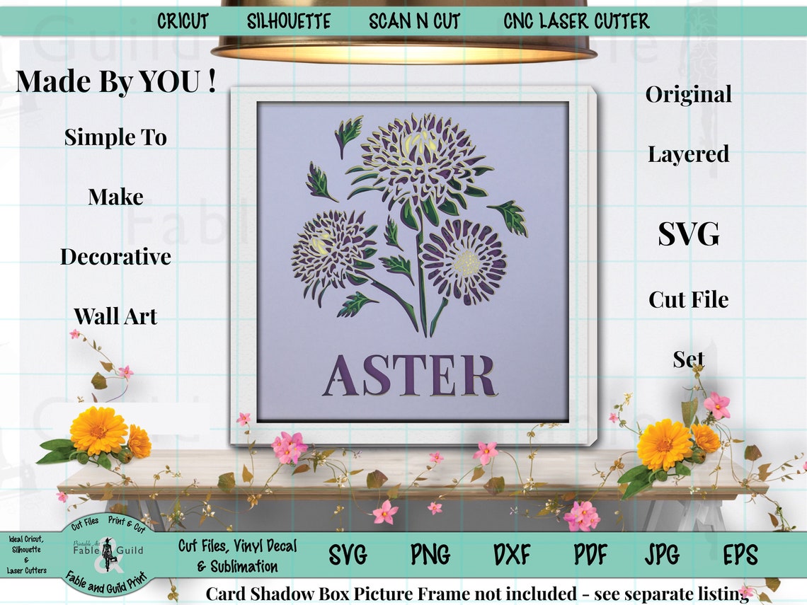 Aster Flower SVG Cutting File Multi Layered Botanic Cut File - Etsy