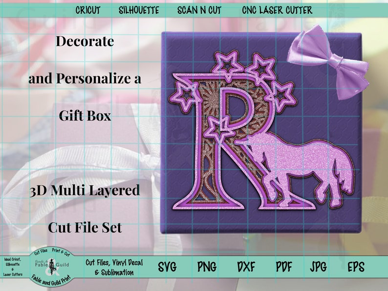 Unicorn SVG Alphabet Letter R Cut Files for Cricut ScanNCut - Etsy México