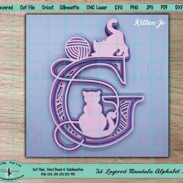 Cat Monogram Svg - Etsy