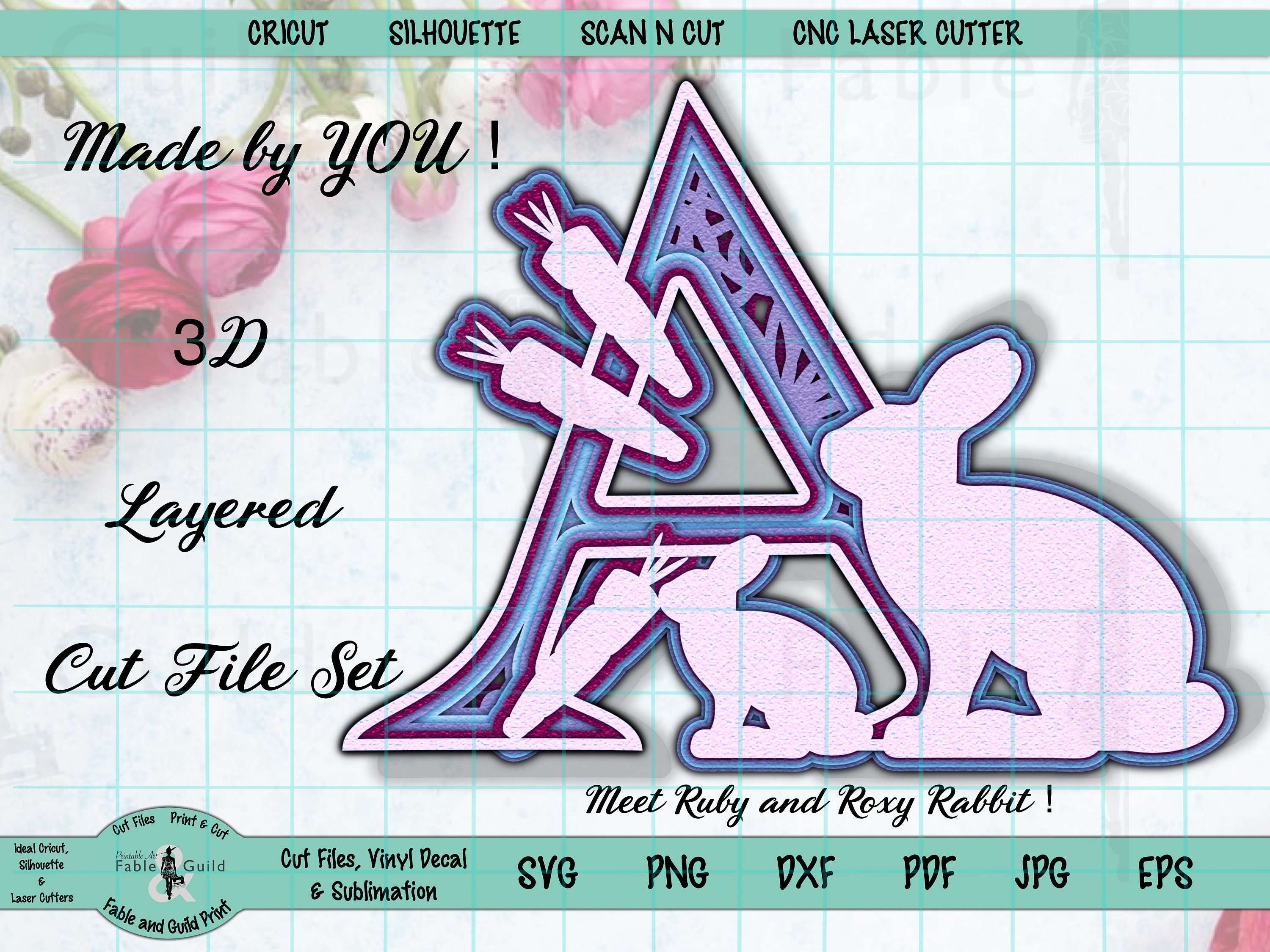 Craft Supplies & Tools Simple SVG Bunny Rabbit Hare SVG Birthday Card ...