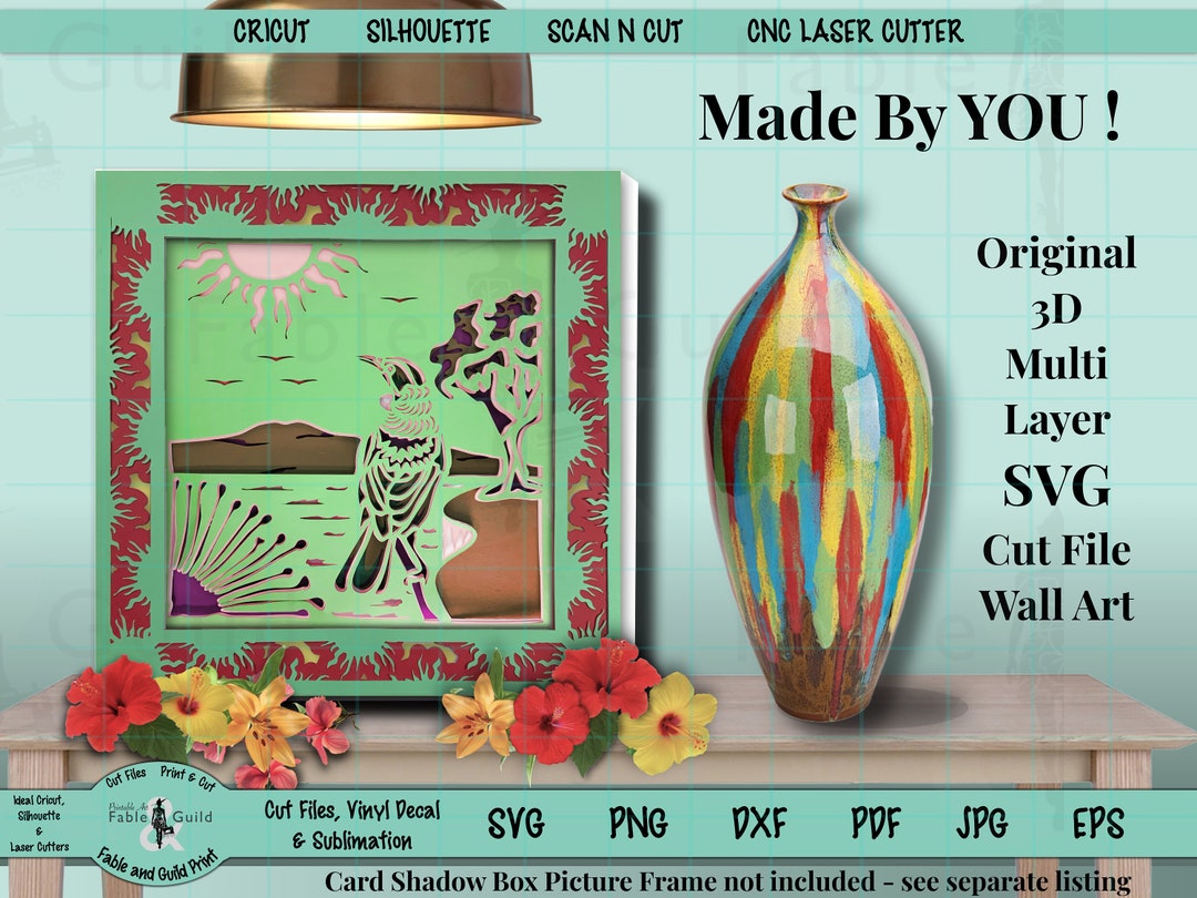 3D Layered Tui Bird SVG, New Zealand Pohutukawa Flower, Multi-layered ...