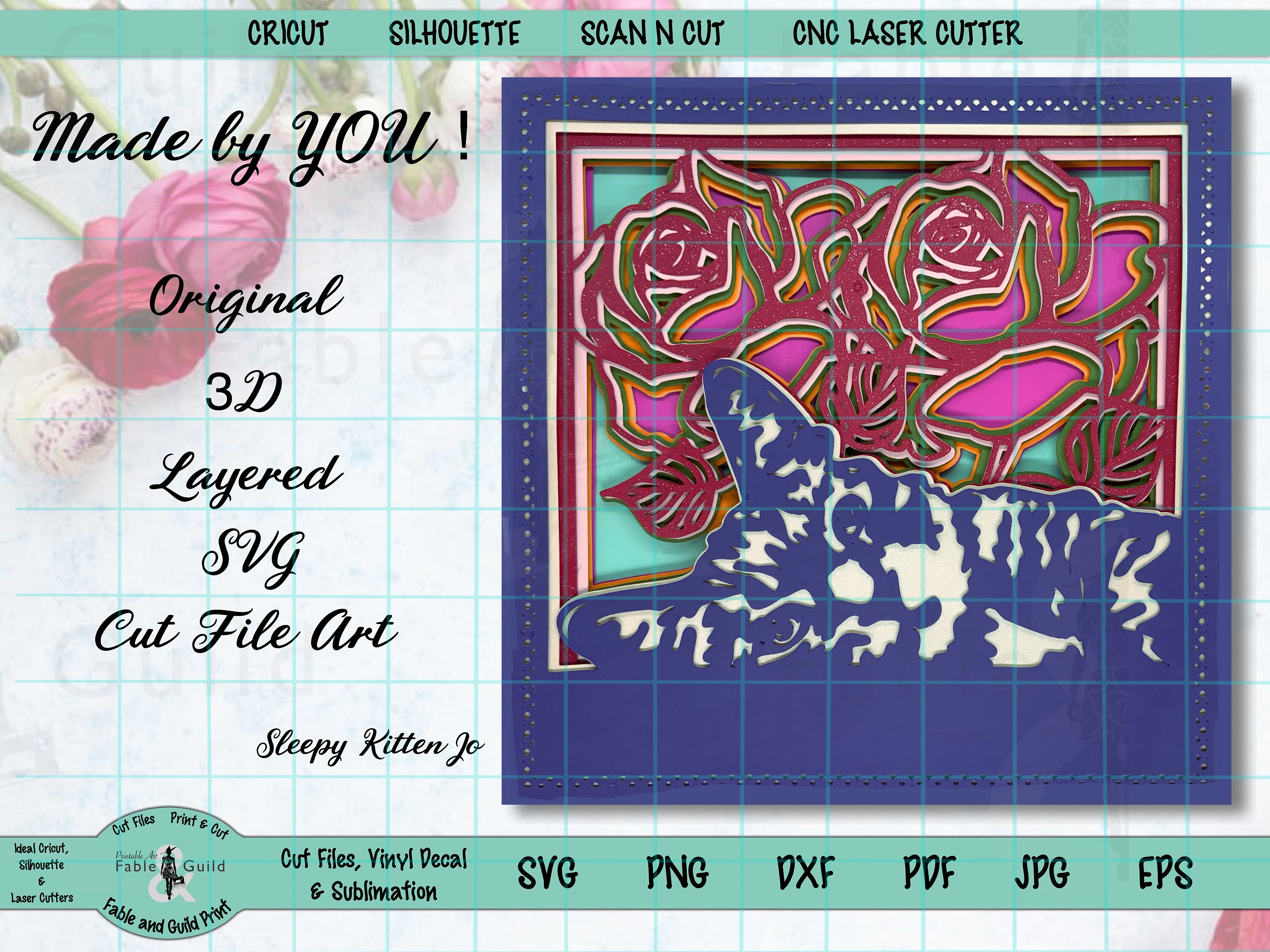 3D Layered Cat SVG Cut File for Cricut Project 3D Cat SVG - Etsy Canada