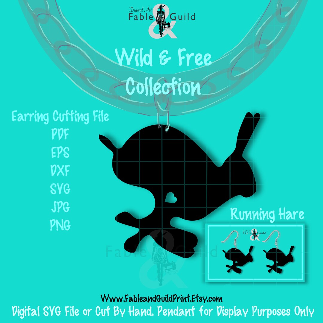 Make Running Hare Earrings SVG Cut File for Cricut SVG - Etsy