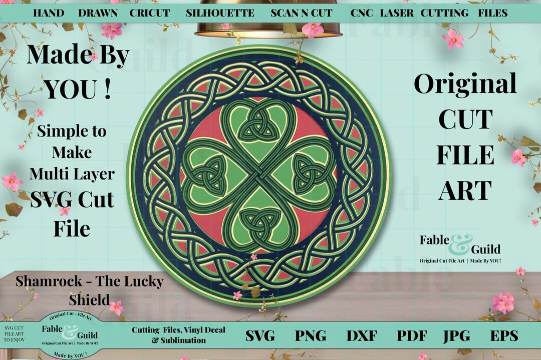 Lucky Irish Four Leaf Clover SVG Cut File, 3D Layered Cricut SVG ...