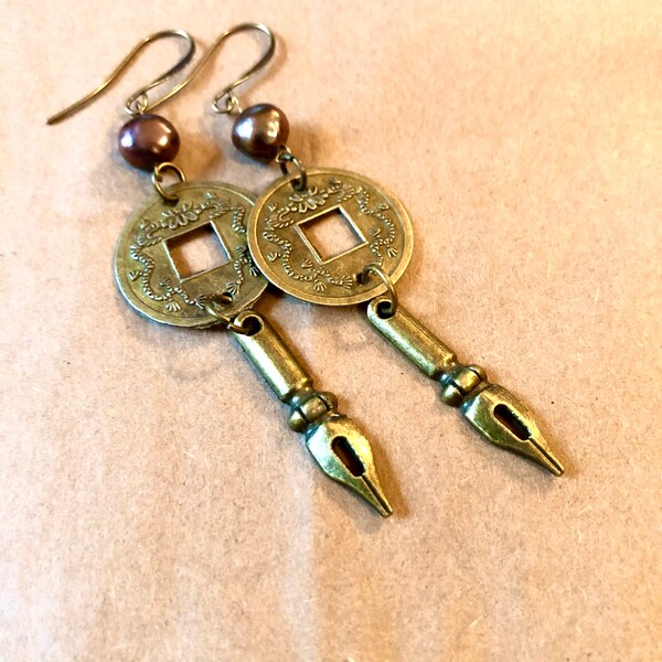 Pen Nib Earrings - Etsy